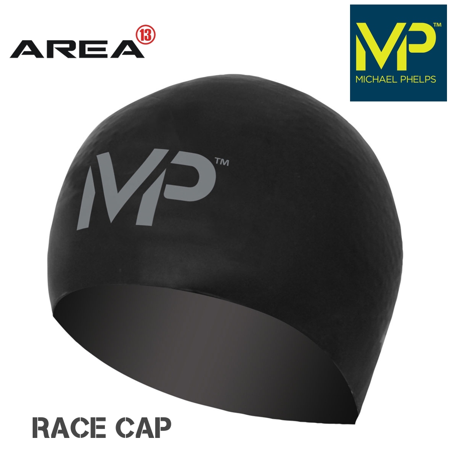 MP MICHAEL PHELPS RACE SWIM CAP - BLACK, SWIMMING CAP, SILICONE SWIM CAP