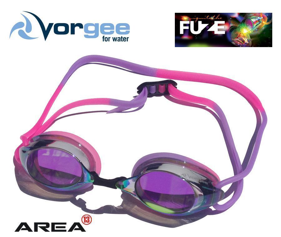 Vorgee Missile Fuze Swimming Goggle, Rainbow Mirrored Pink/Purple ...