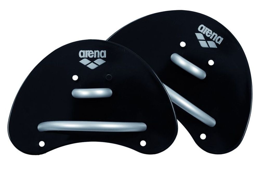 ARENA ELITE FINGER PADDLE, SWIMMING HAND PADDLES, BLACK/SILVER